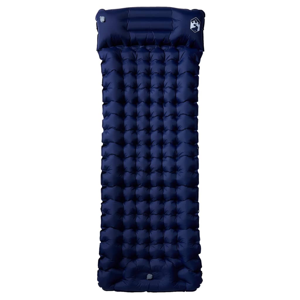 Colchón de camping autoinflable con almohada 1 persona azul CFW852158 ...