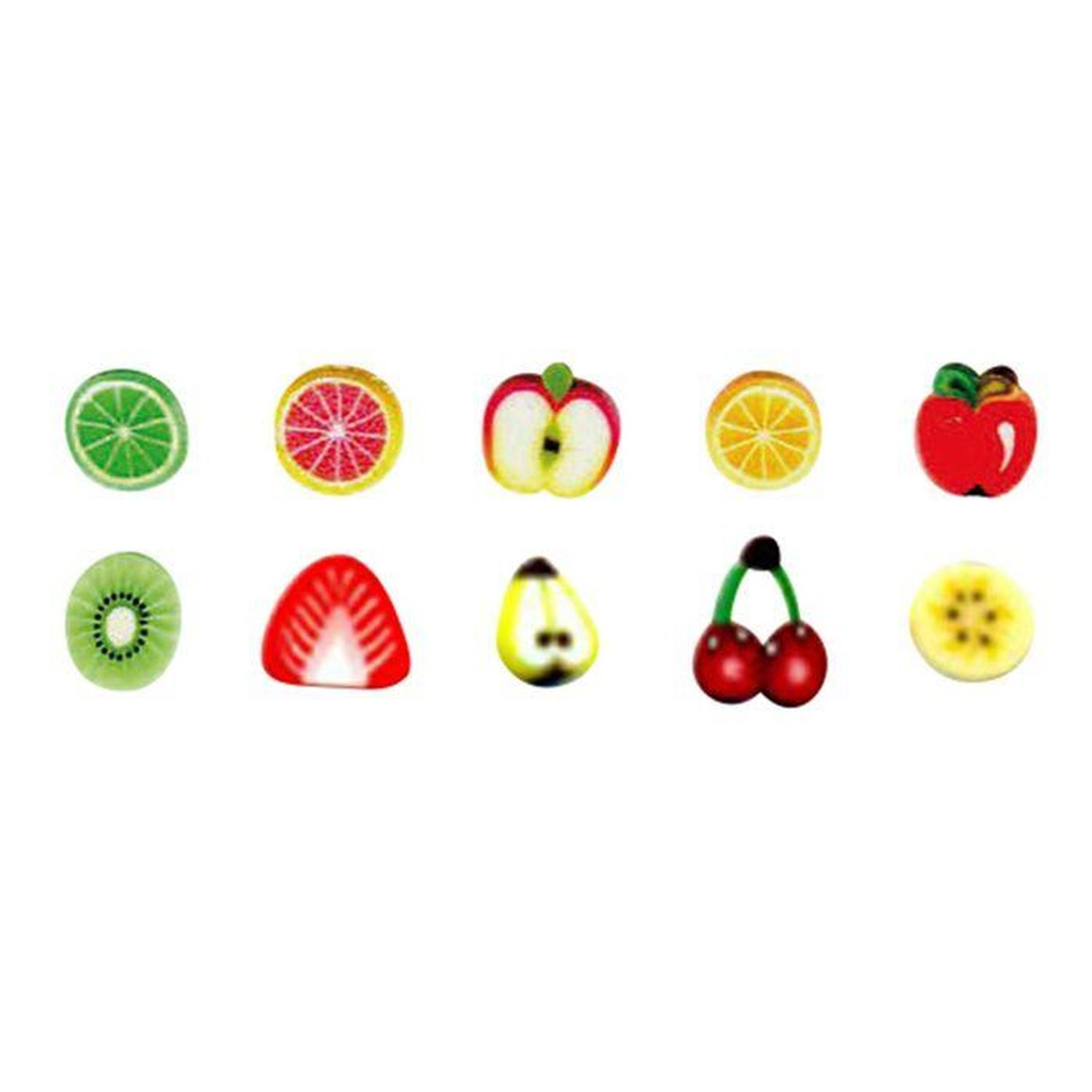 20 mini canes pâte polymère à trancher 5 x 0,5 cm - Fruits - Graine ...