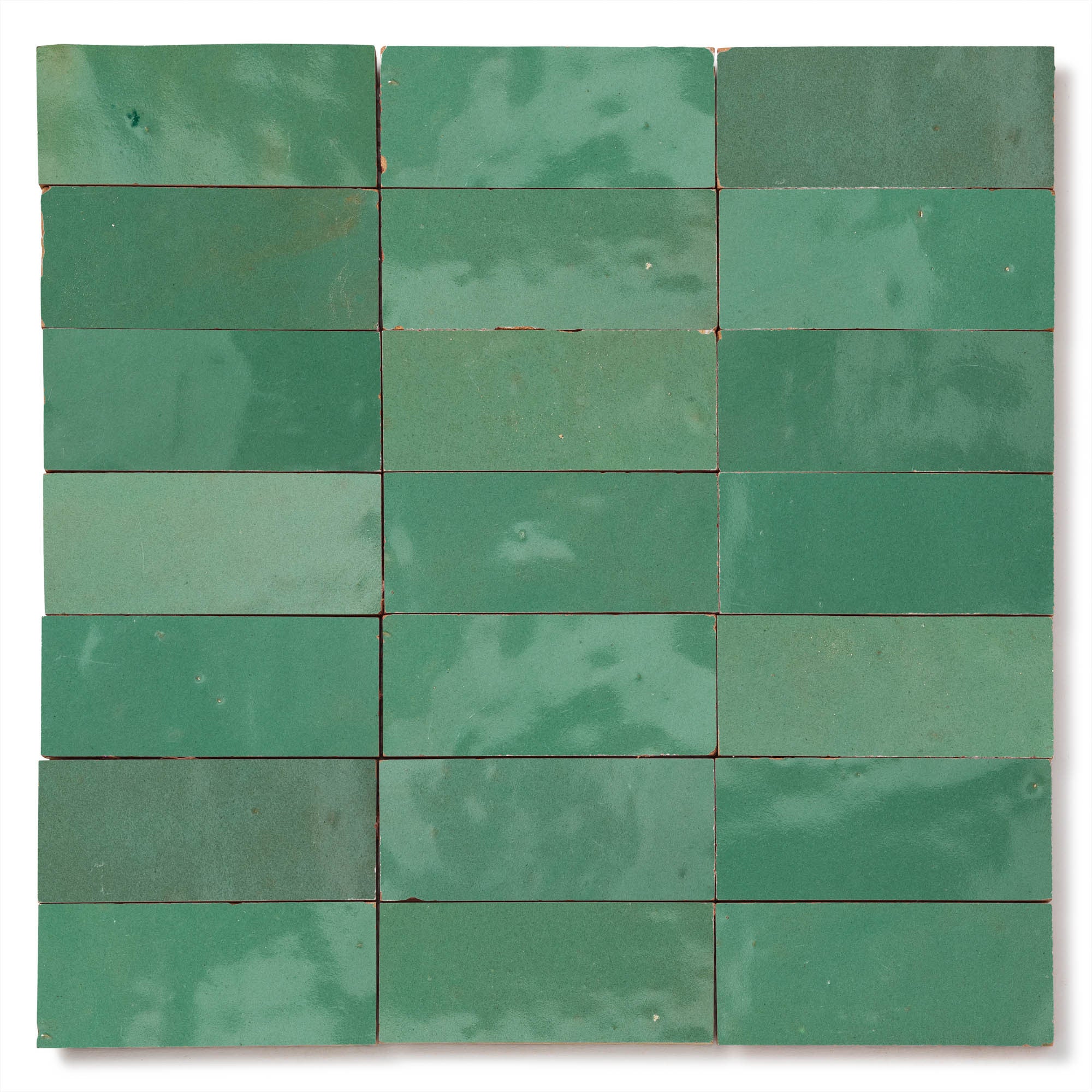 Zellige Marocain Artisanal Véritable - Vert d'eau 4,2x10 cm - Carrelage ...