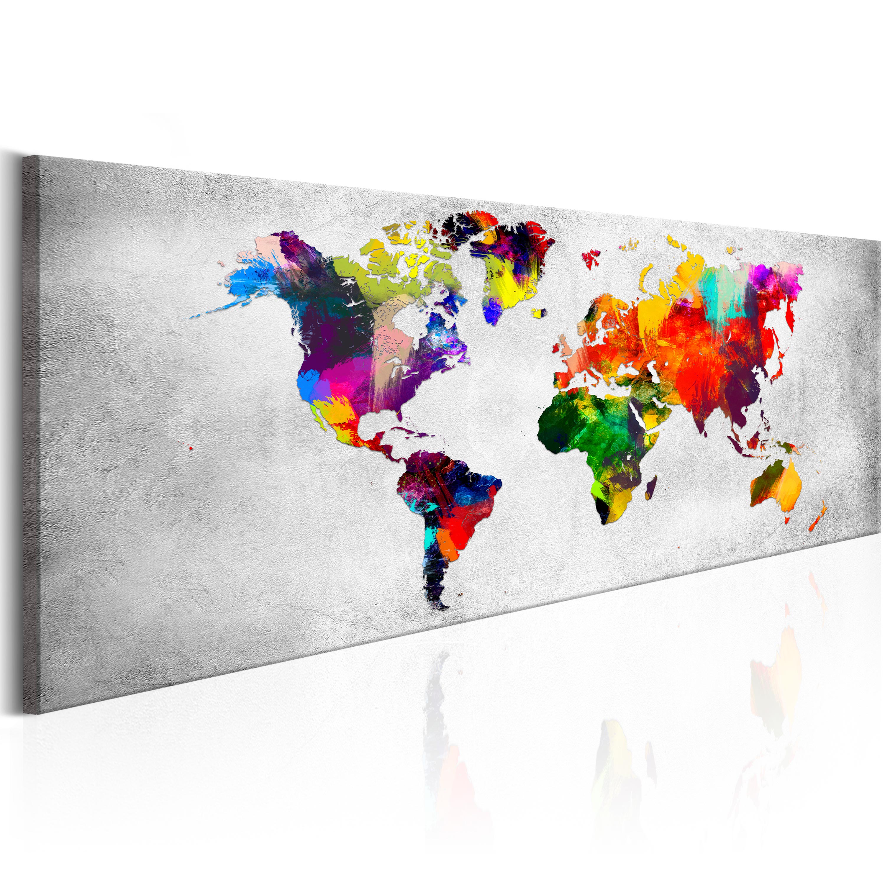 Tableau - World Map: Coloured Revolution [120x40] | Leroy Merlin