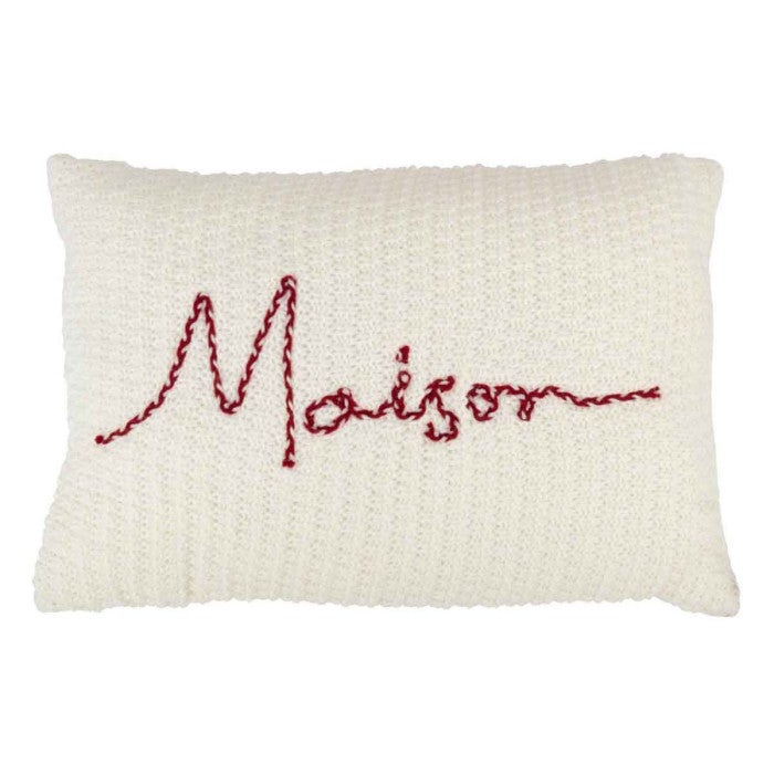 Coussin Déco "Maison" 40x60cm Blanc & Rouge | Leroy Merlin
