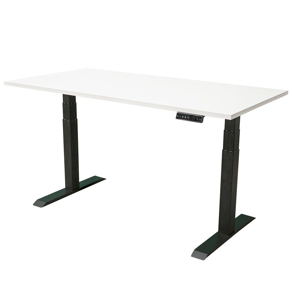 Bureau électrique - 180x80 cm - Moteur double - Noir / Blanc | Leroy Merlin