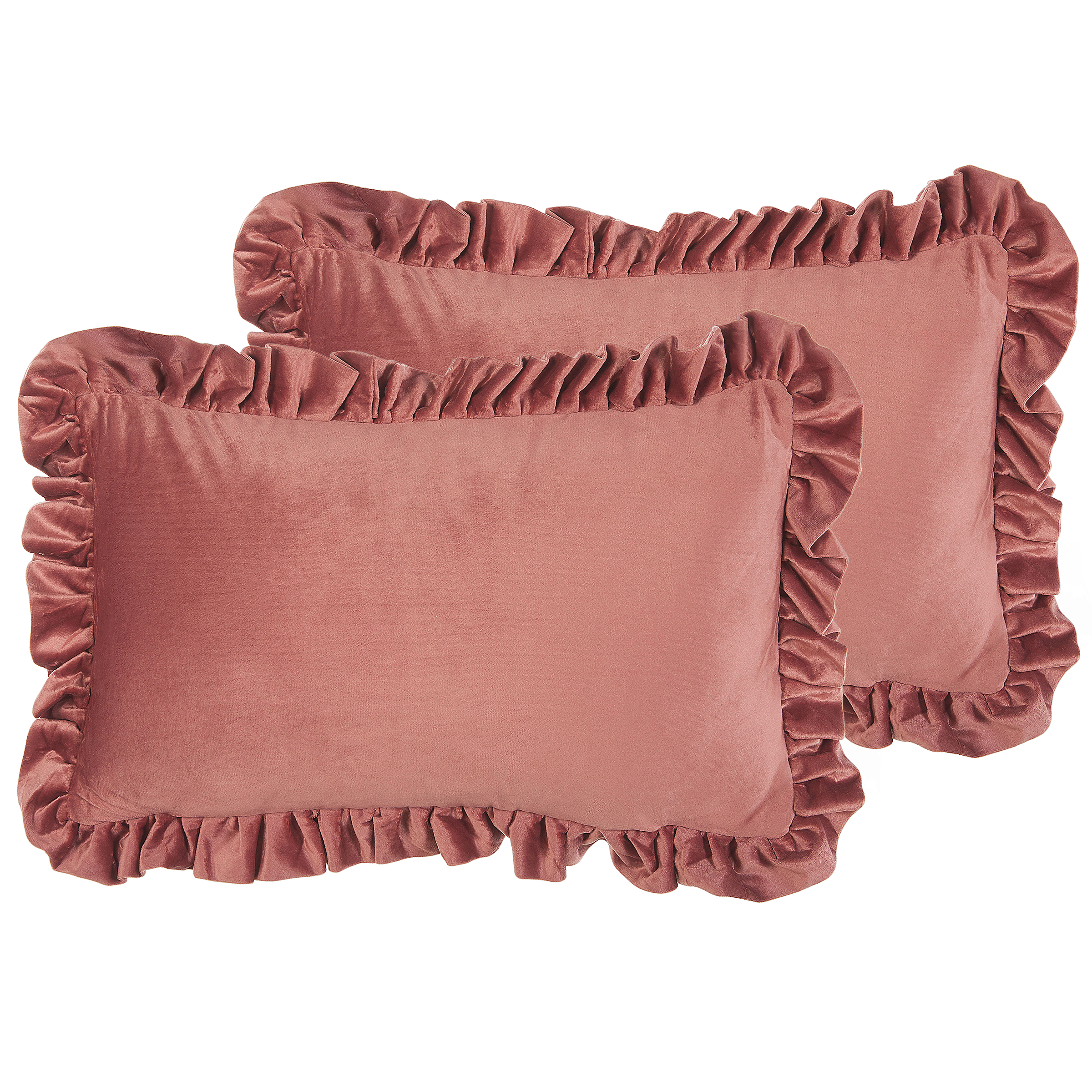 Lot de 2 coussins en velours rose 30 x 50 cm KALANCHOE | Leroy Merlin
