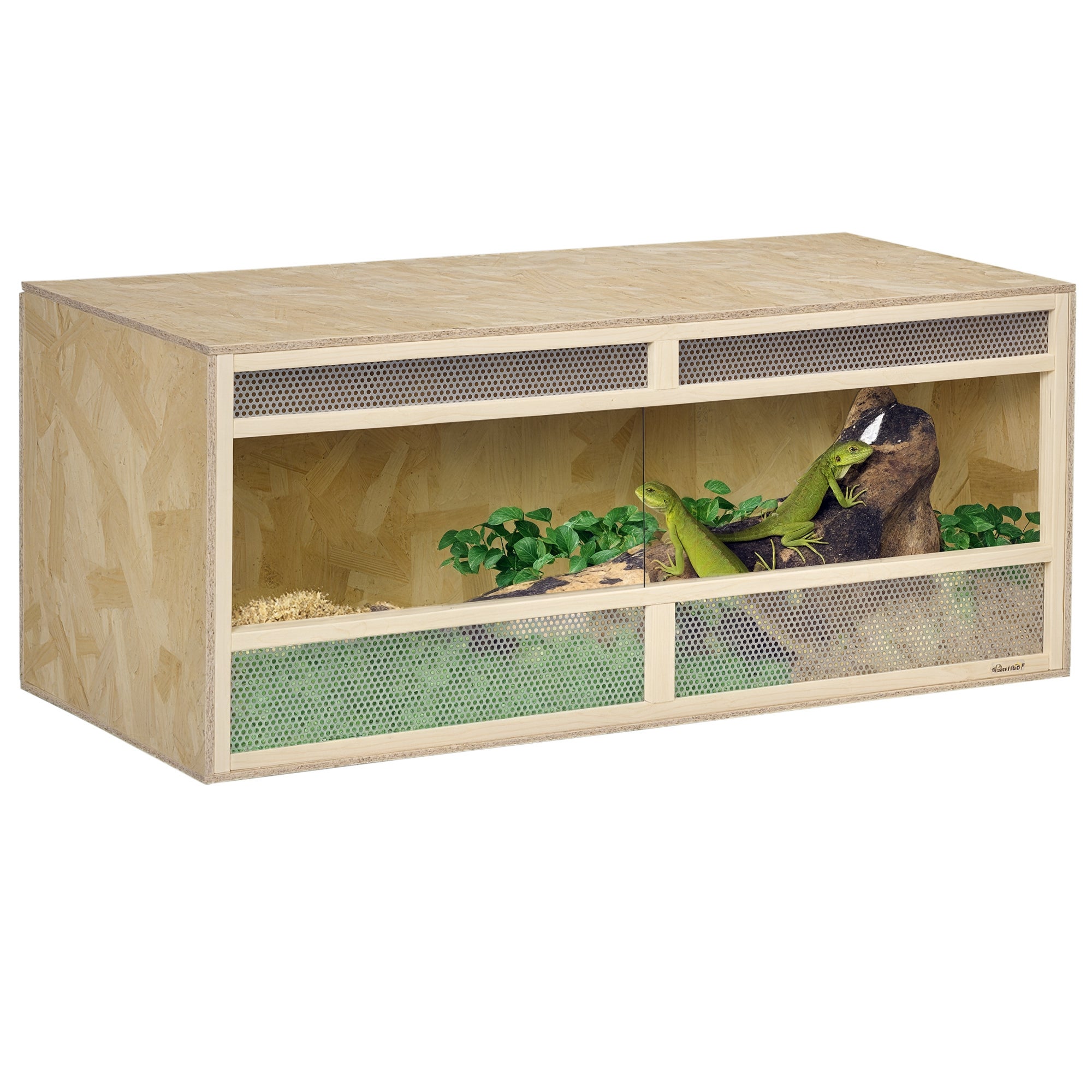 Terrarium en bois OSB pour reptiles avec porte coulissante en verre ...