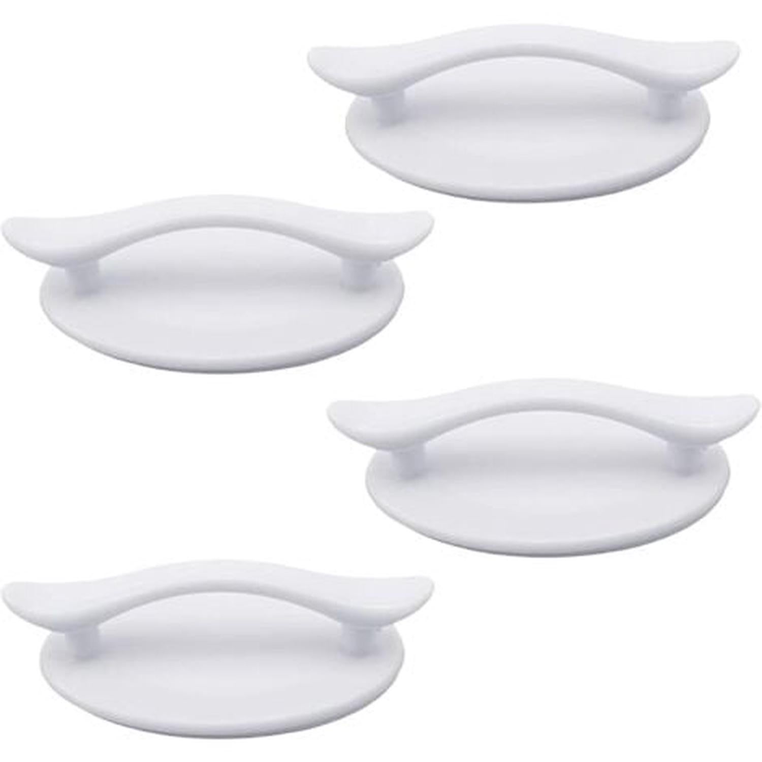 4 Pièces Poignées Autocollantes en Plastique Blanc Adhésif pour Portes ...