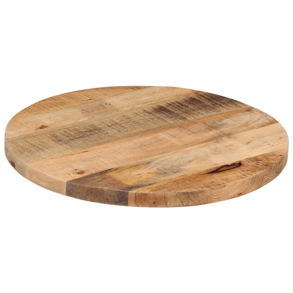 Table ronde plateau bois massif manguier brut ? 40x2,5 cm- COMFORTXL ...