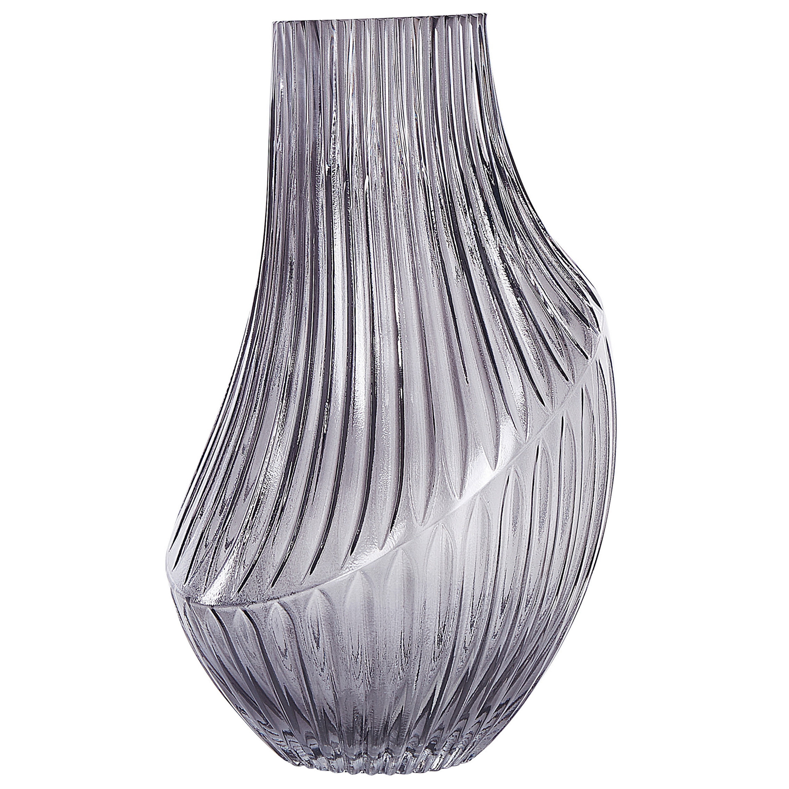 Vase à fleurs MYRSINA Verre 36 cm Gris | Leroy Merlin