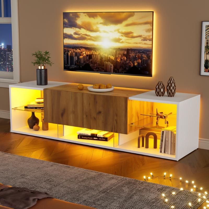 Mobile TV a 3 ripiani fino a 70", centro di intrattenimento moderno con ...