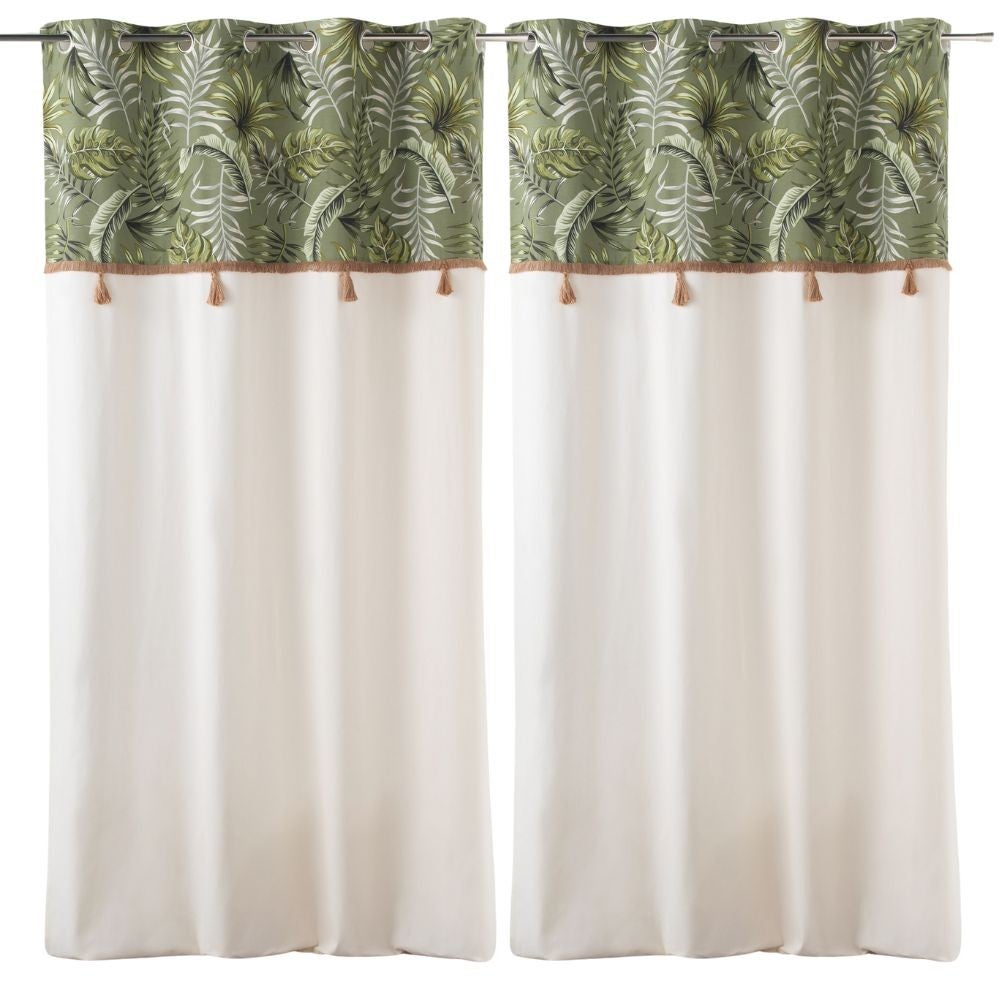 Lot de 2 rideaux Veragreen - Vert 140 x 240 cm | Leroy Merlin