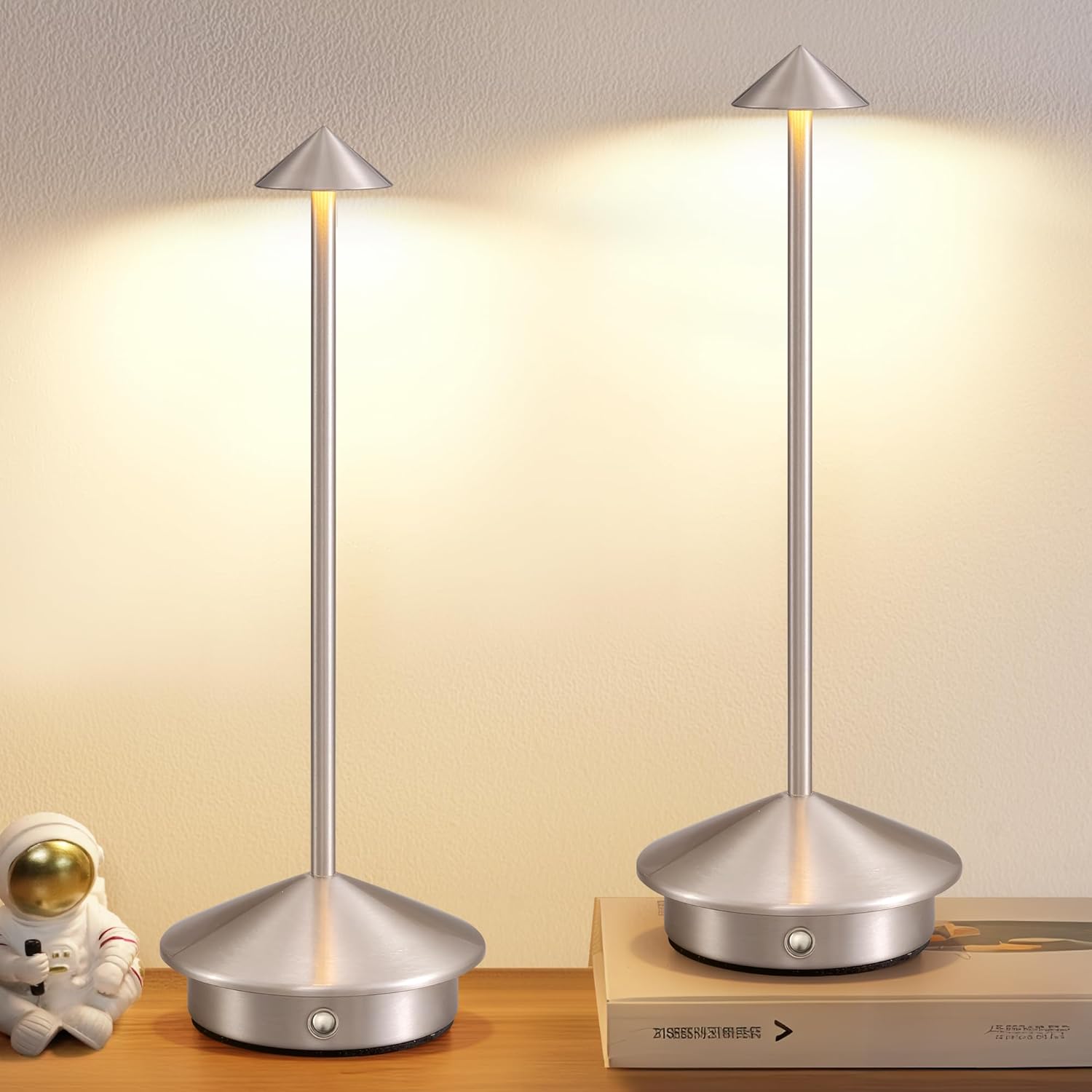 Lot de 2 lampes de bureau LED de type C, 1800 mAh, étanches IP54 ...