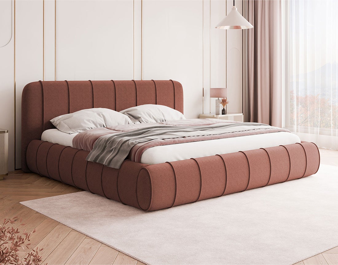 Lit coffre en Velours cm rose - ELSA - Best Mobilier | Leroy Merlin