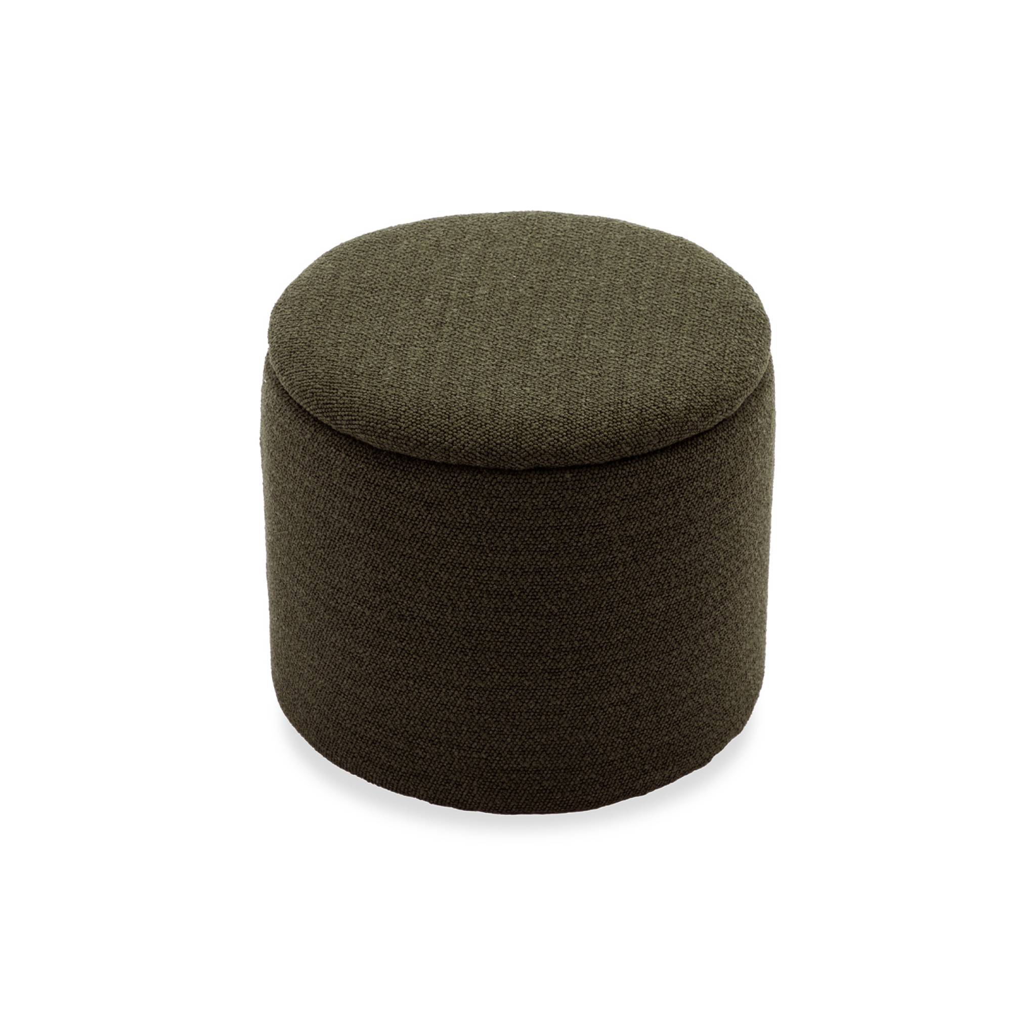 Puff de tela con almacenaje, Stool, Kaki oscuro, 45x45x38 cm | Leroy Merlin