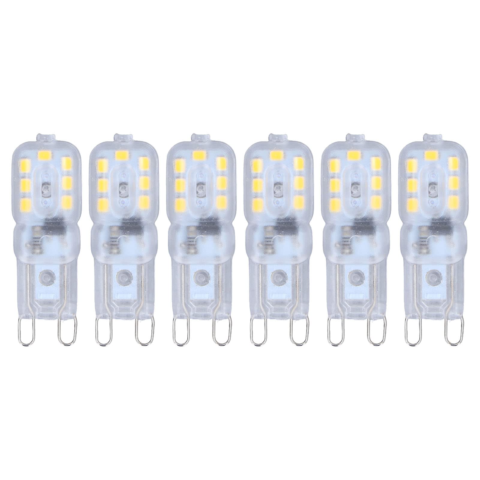 6 lampadine LED G9, 3 W, dimmerabili a 360 gradi, 14 LED, protezione ...