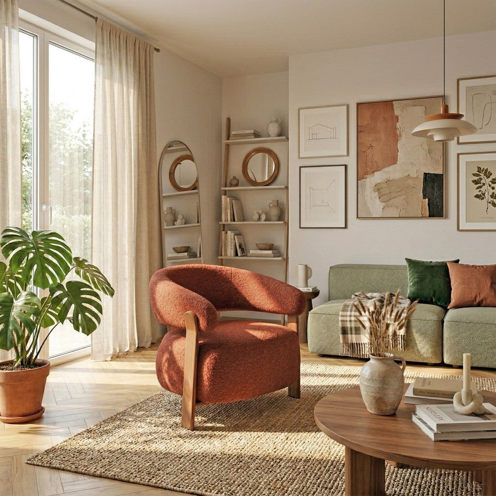 Fauteuil lounge BYRON, Terracotta | Leroy Merlin