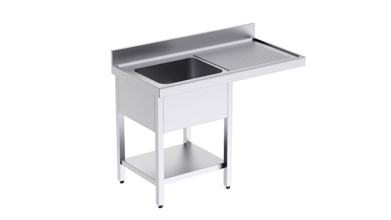 Plonge Inox Gamme 700 Egouttoir à Droite avec Etagère et Espace pour ...