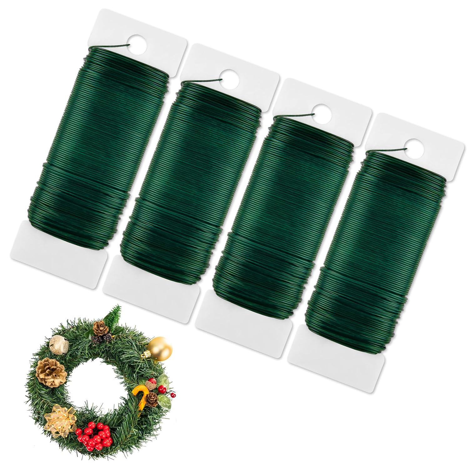 Lot de 4 Fil Floral en Fer pour Bricolage, 0,7 mm x 35 m de Fil ...