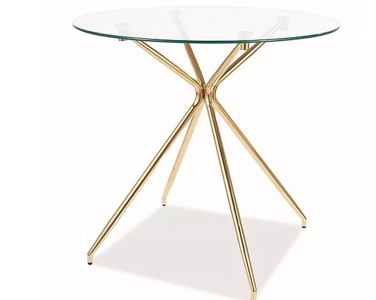 Table à manger design ronde 80 cm avec plateau en verre Puppis | Leroy ...