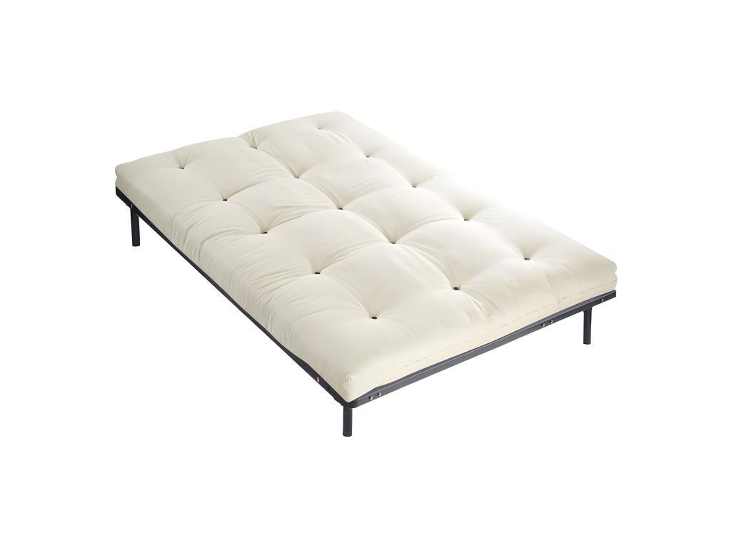 PACK Futón SHIVA de DREAMEA + somier de láminas 140x190 cm - Crudo ...