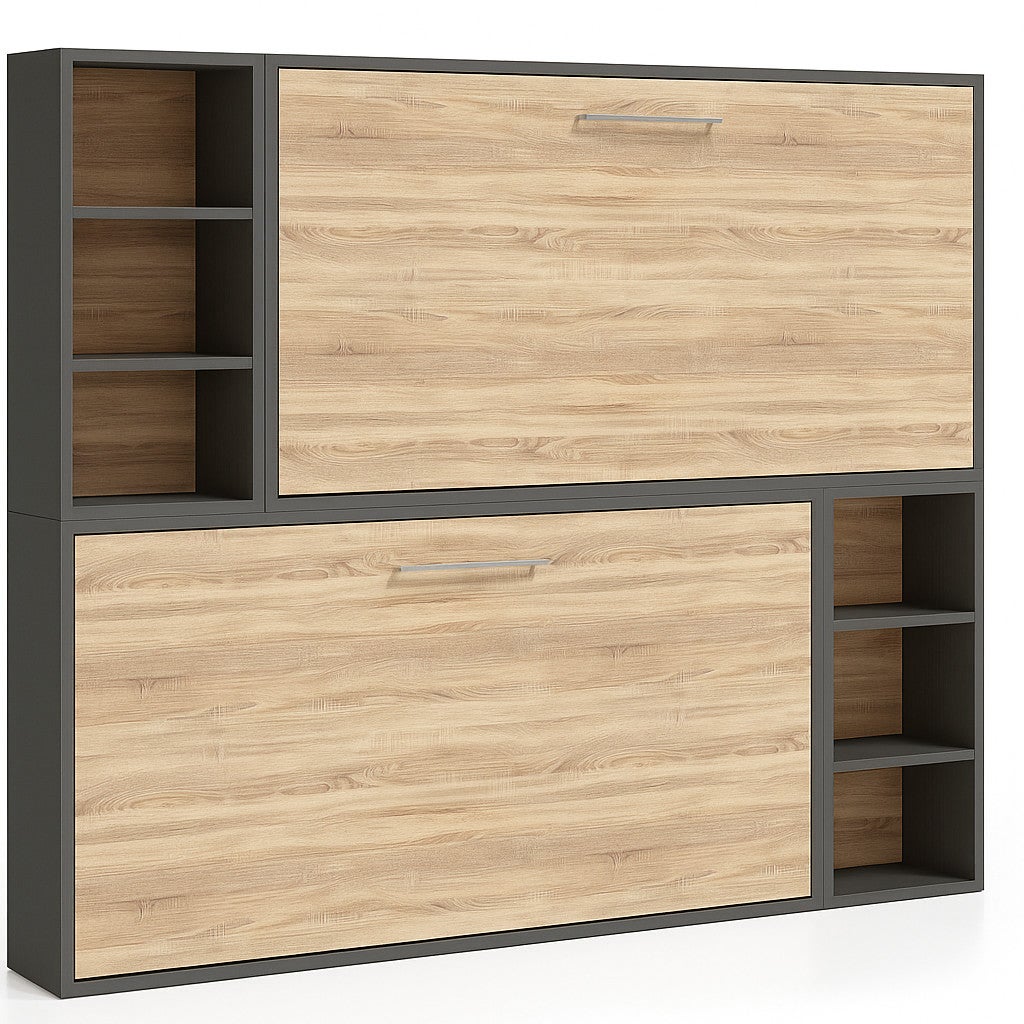 Litera abatible horizontal para 2 personas 80x200 con estantes Binka-2 ...