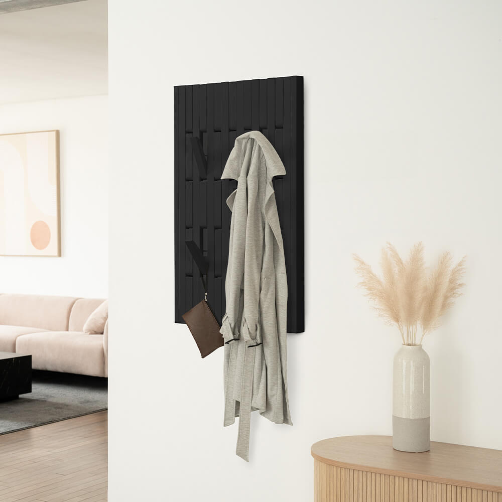 HOME DELUXE Panneau vestiaire QUEST - 55 x 4 x 105 cm | En bois d'hévéa ...