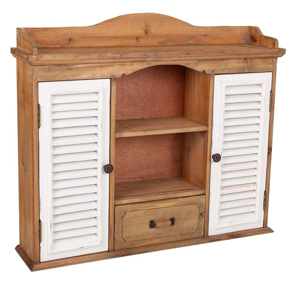 Armoire murale en bois brun et blanc 69.5x15.5x15.5x60h cm | Leroy Merlin