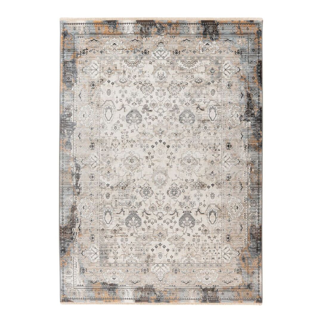Tapis rayé vintage en polypropylène Argenté 80x150 JORK | Leroy Merlin