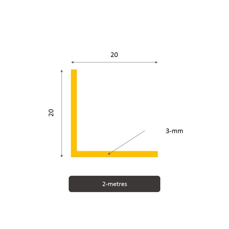 Cornière inox laminée 304 L 2 x 2 cm ep 0,3 cm long. 2 mètres | Leroy ...