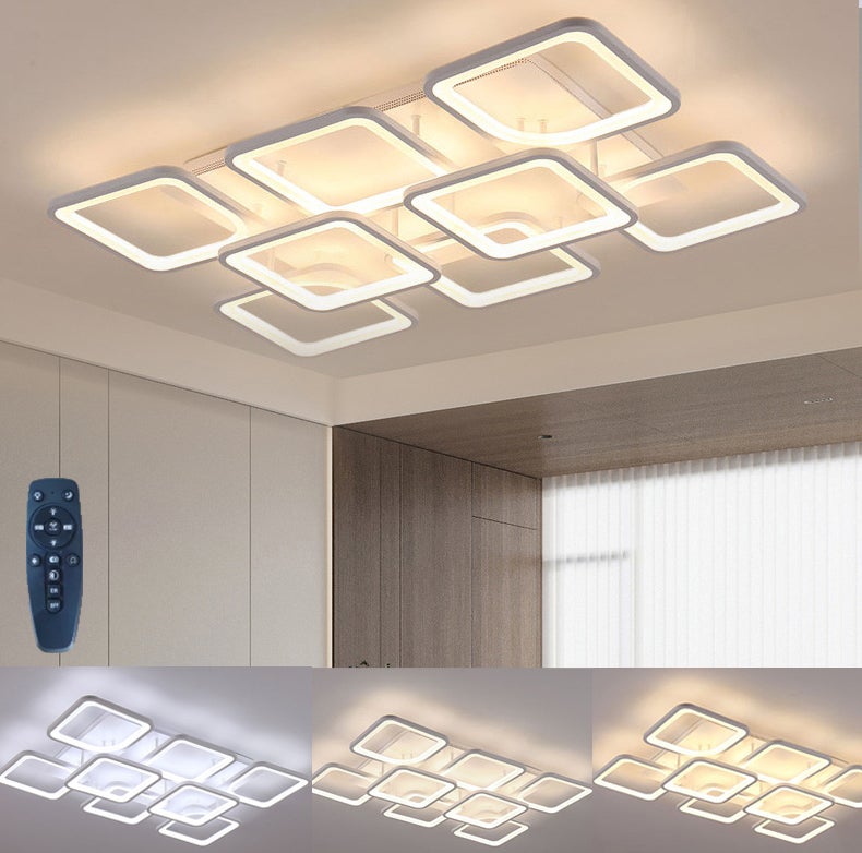 BEAFACE Lámpara de techo LED cuadrada con control remoto, pantalla ...