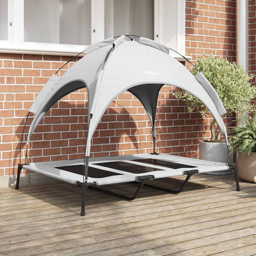 Maison Exclusive - Cama Elevada para Perros con Techo Removible Gris ...