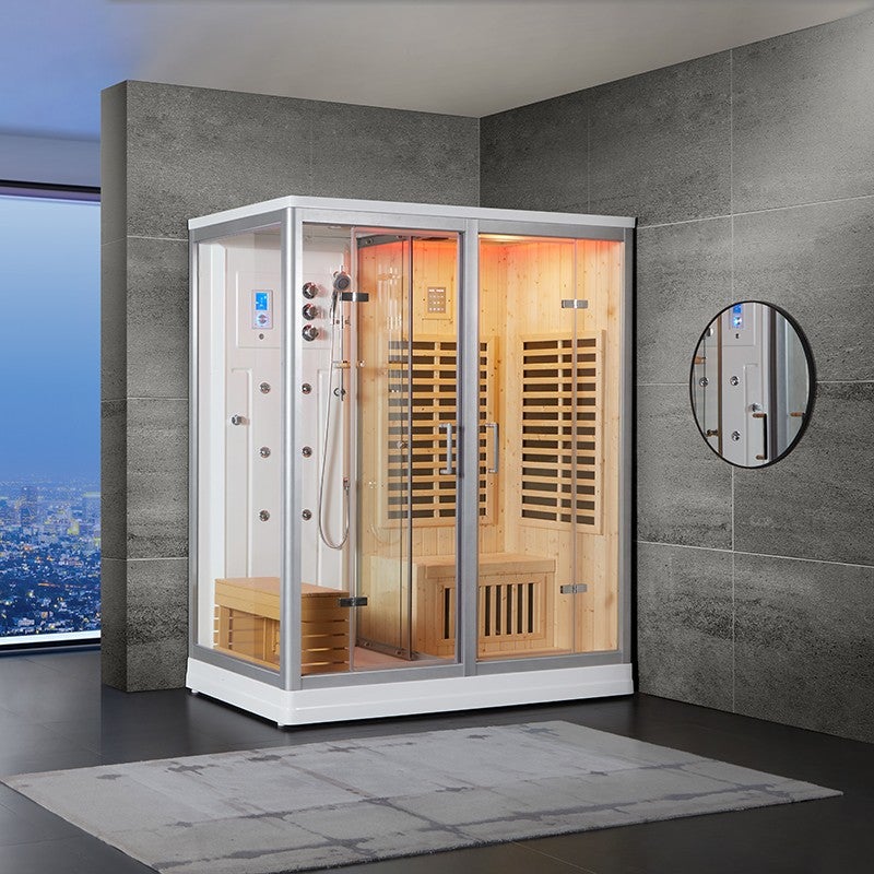 Combi Sauna Infrarouge Douche Hammam Boreal® IR-H 180D - Droite | Leroy ...
