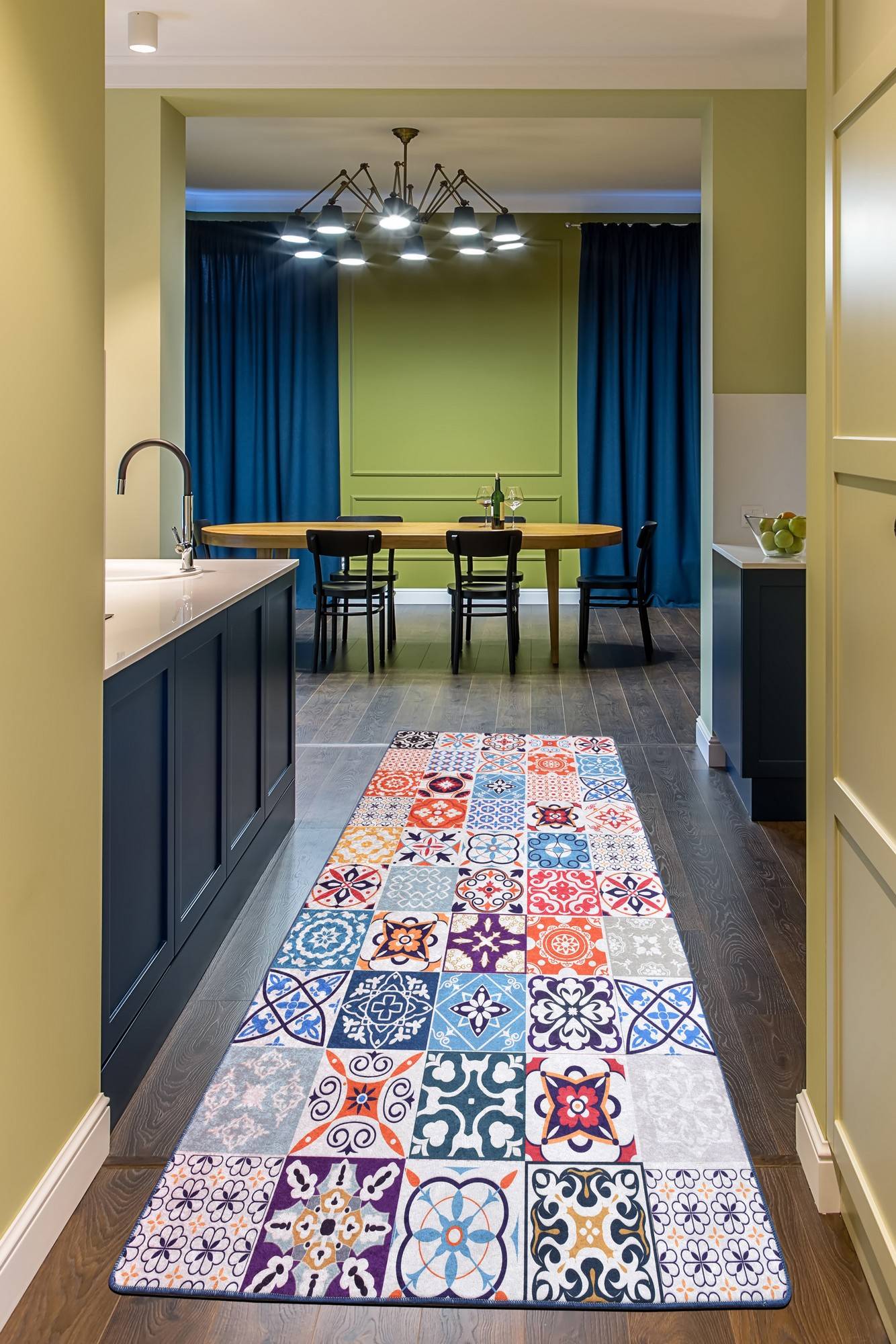 Tapis Josefa 120x150cm Velours Motif Faïence arabesque | Leroy Merlin