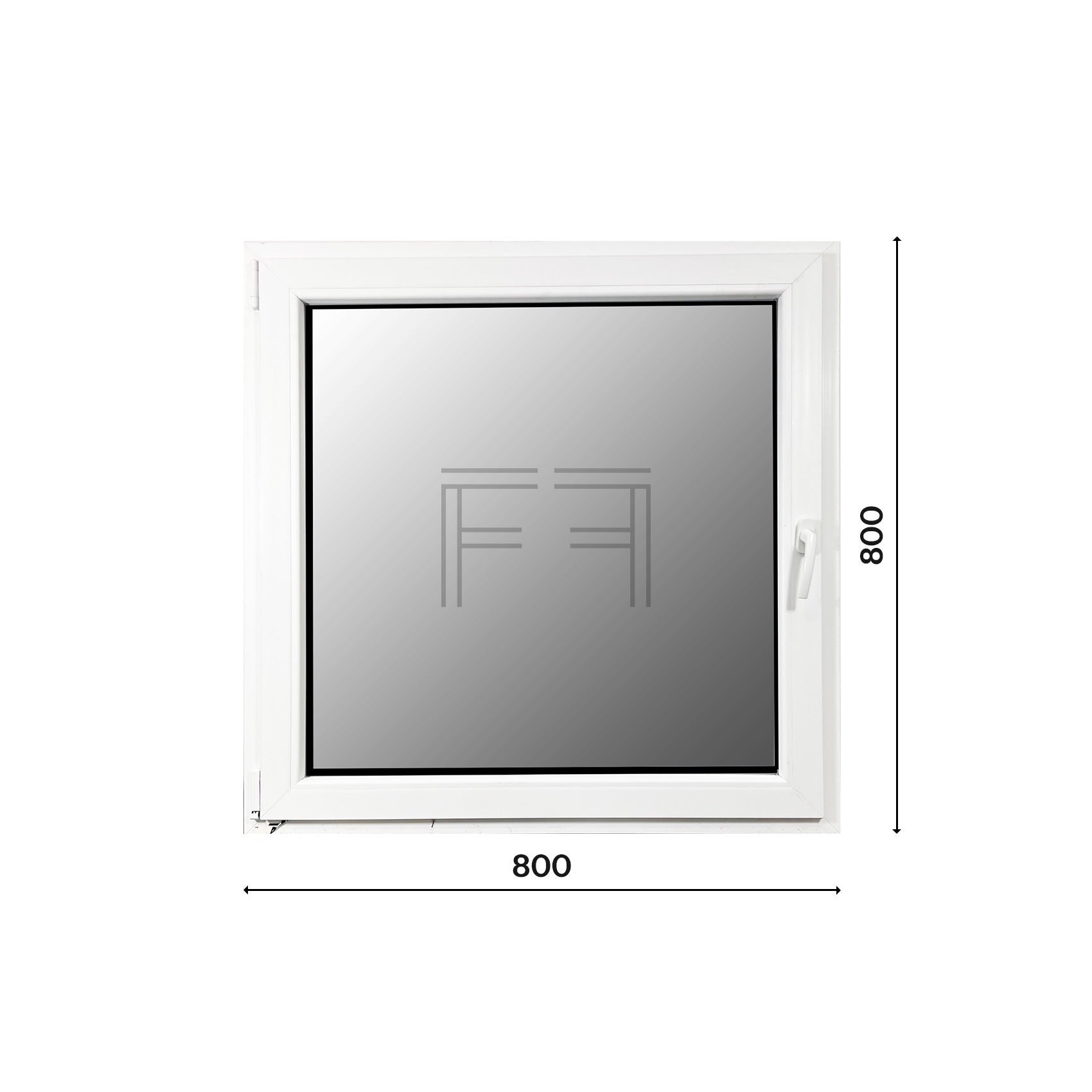 Fintex-finestra in PVC bianco singola anta 800x800 apertura a destra ...