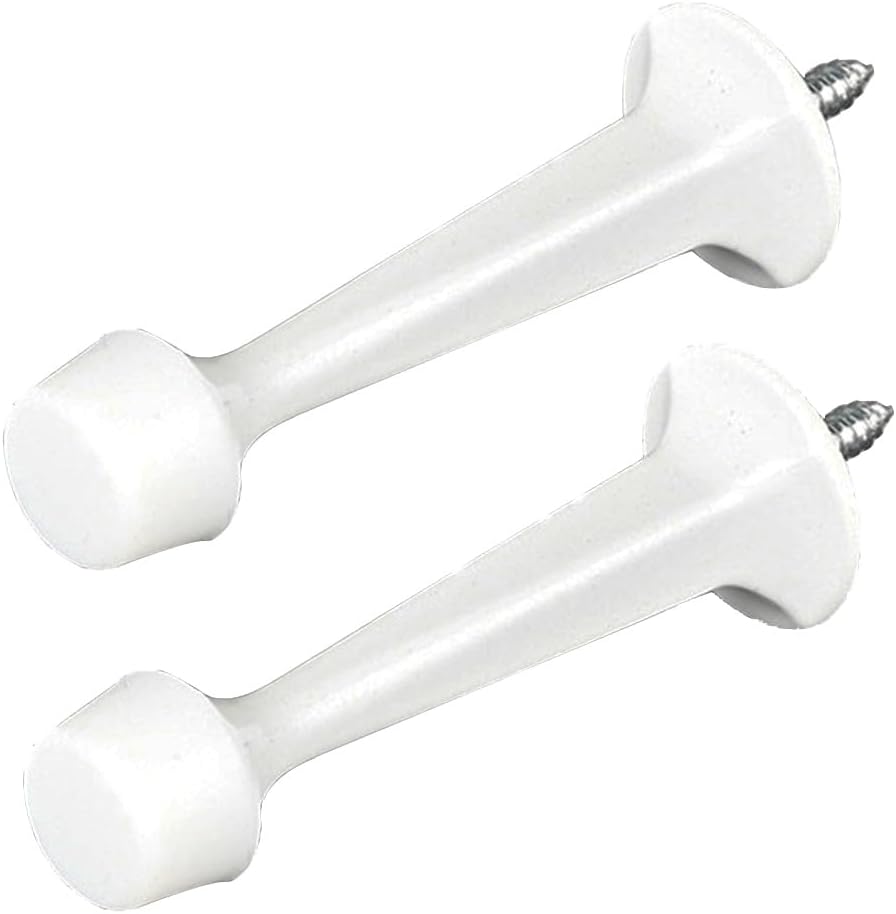 Lot de 2 butées de porte alliage zinc 75mm - Tampon caoutchouc ...