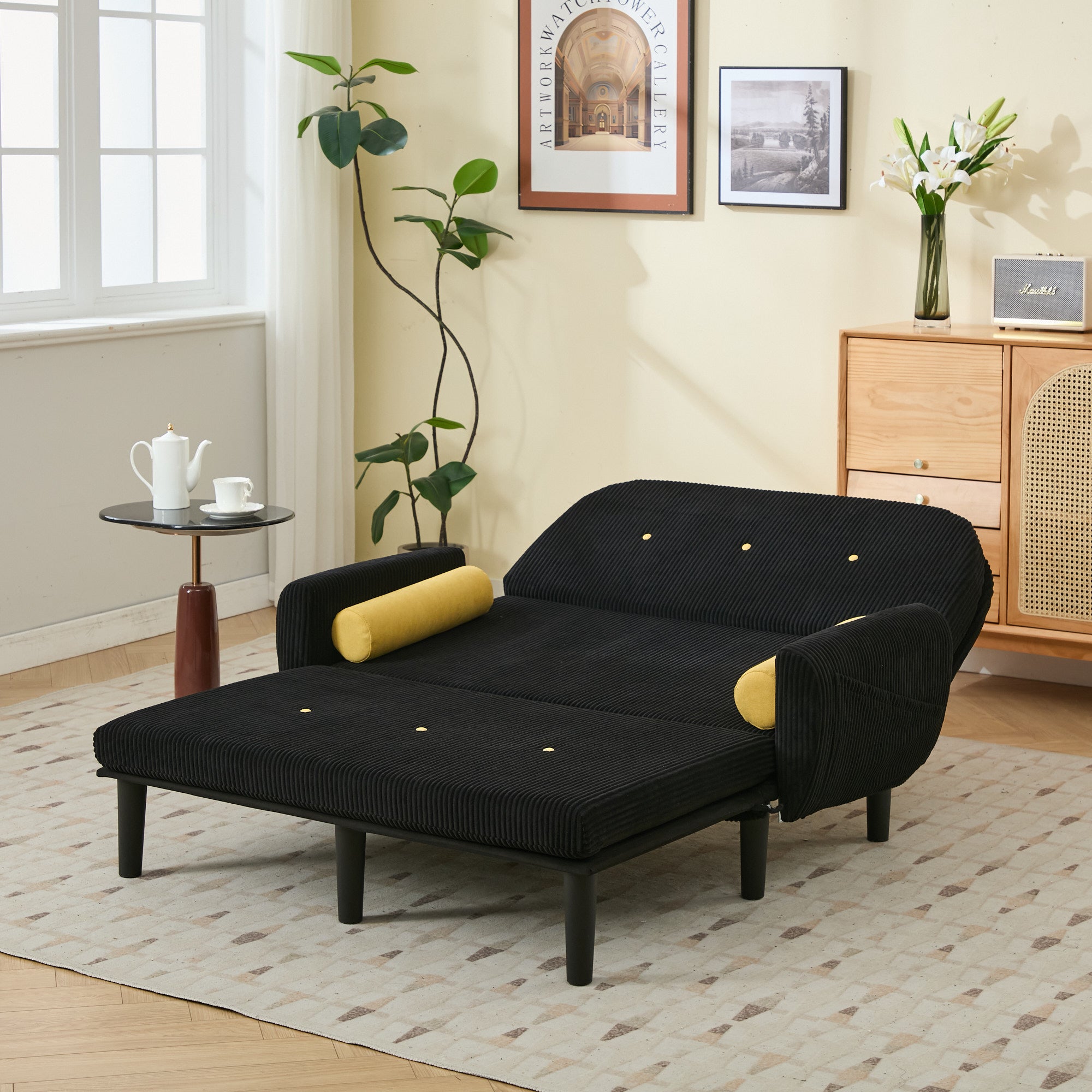 Canapé loveseat 2 places 133.5x77x85 cm, multifonction daybed et relax ...