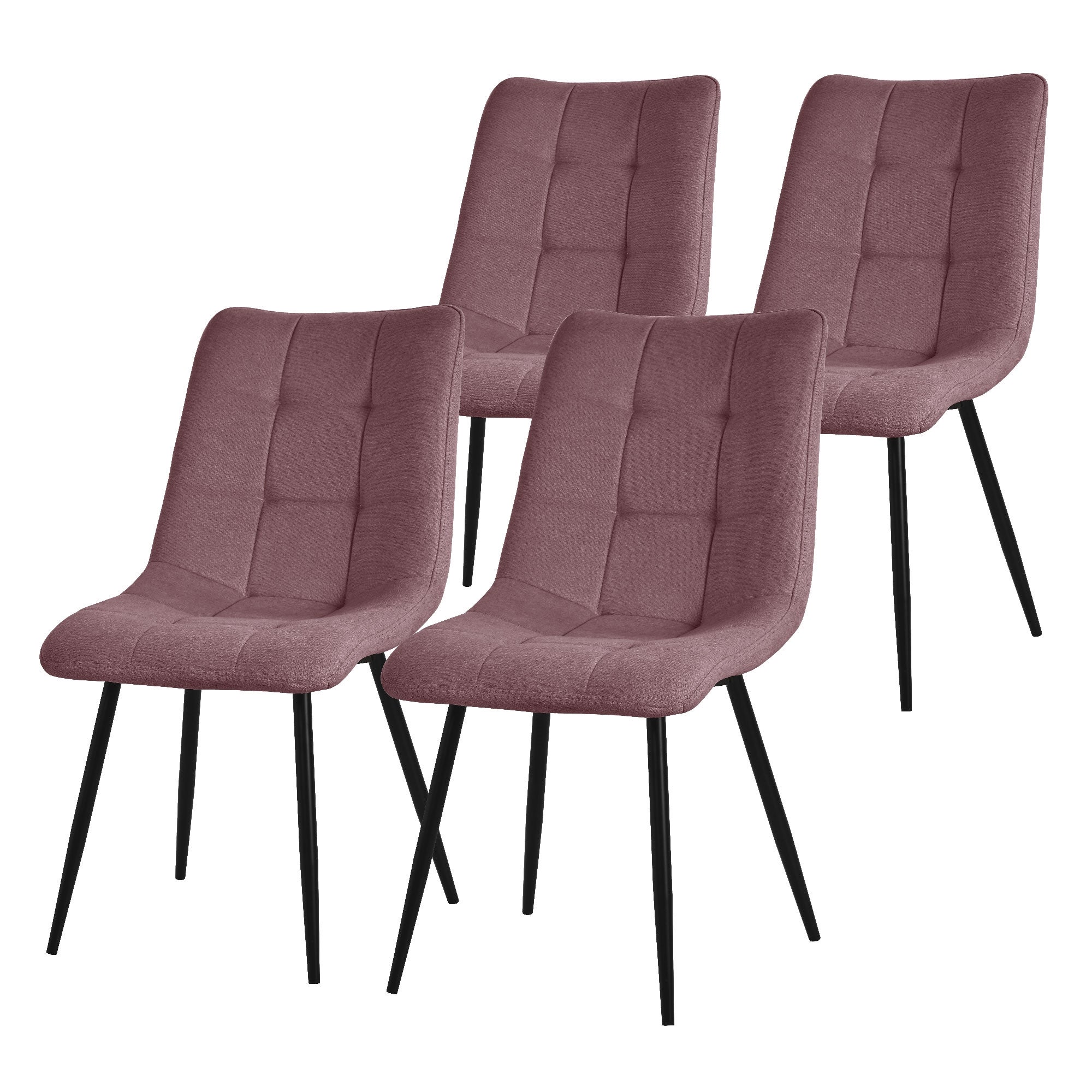 ML-Design Juego de 4 Sillas de Comedor Color Rosa Oscuro Asiento ...