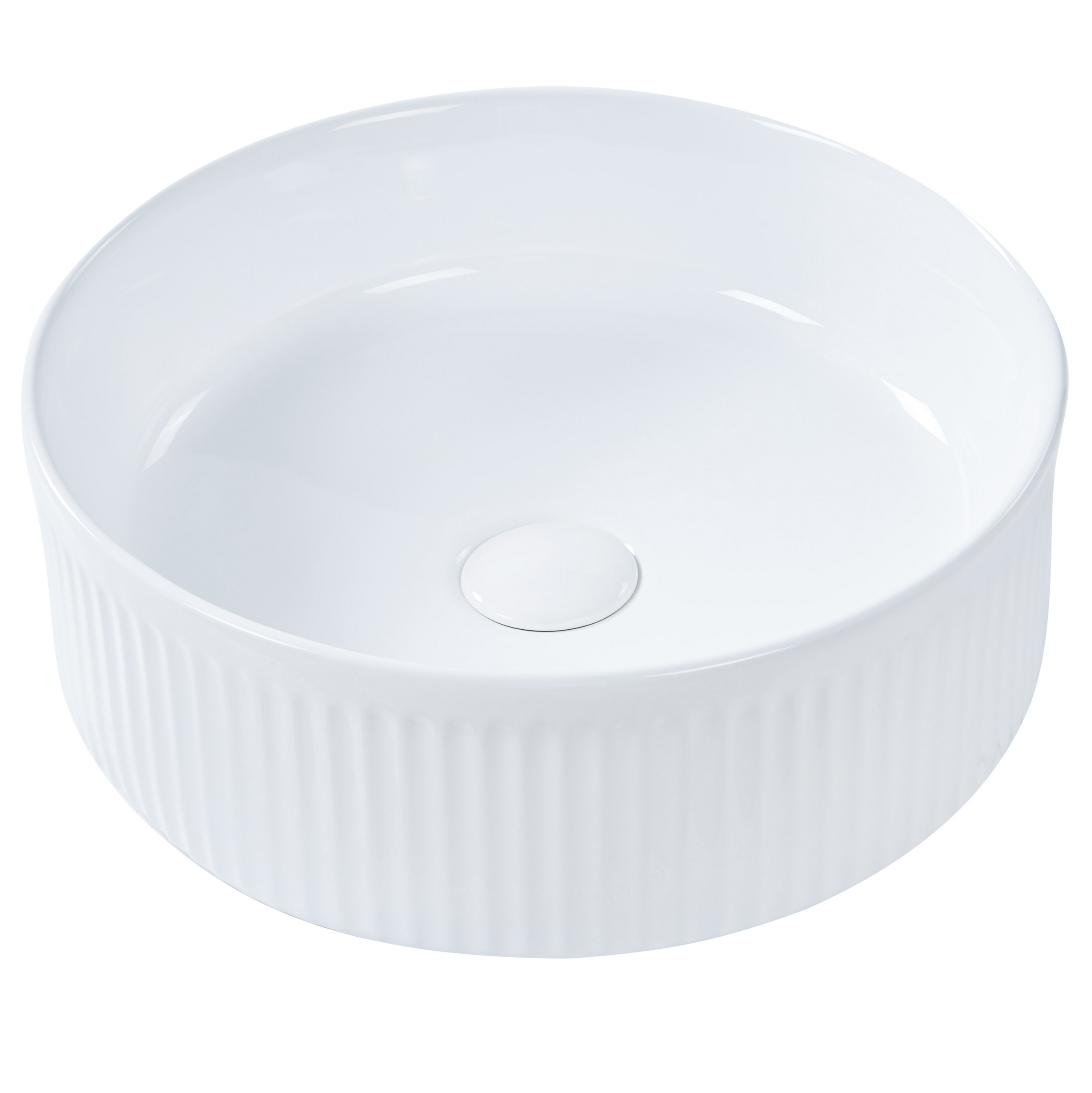 Vasque à poser GELDO Blanc ⌀ 37 cm Céramique | Leroy Merlin