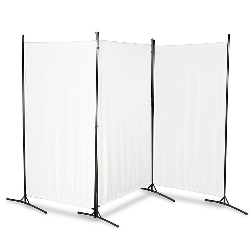 Biombo 3 piezas Separador de ambientes Beige Español Tabique plegable ...