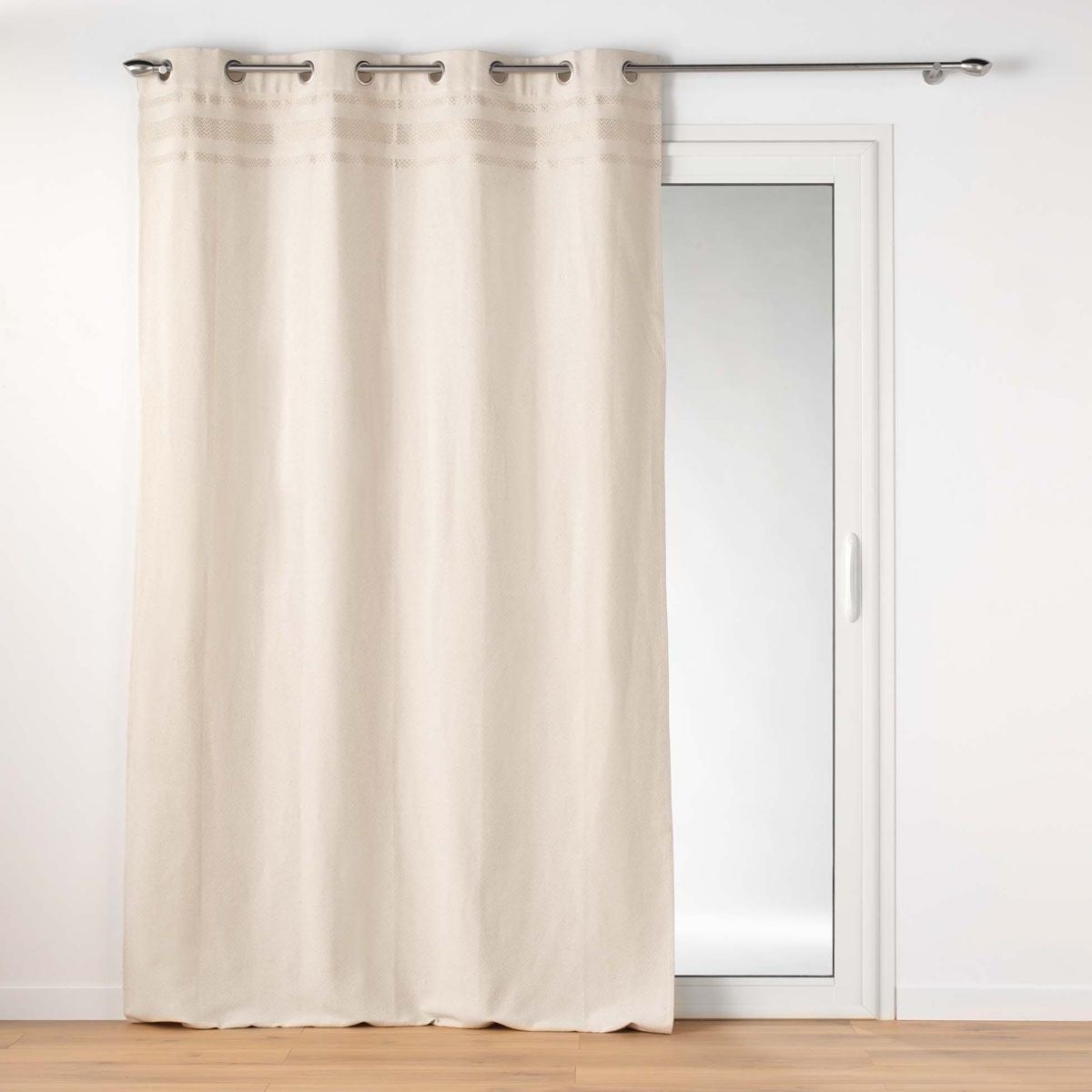 Rideau à Œillets Jacquard "Doreline" 140x240cm Beige | Leroy Merlin