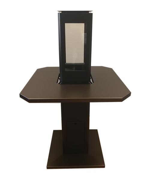 Chauffage d'extérieur ANGELES noir avec table et base - Batterie: Sans ...