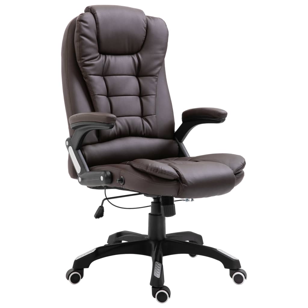 Silla sillón ordenador oficina asiento estudio marrón símil piel 02 ...