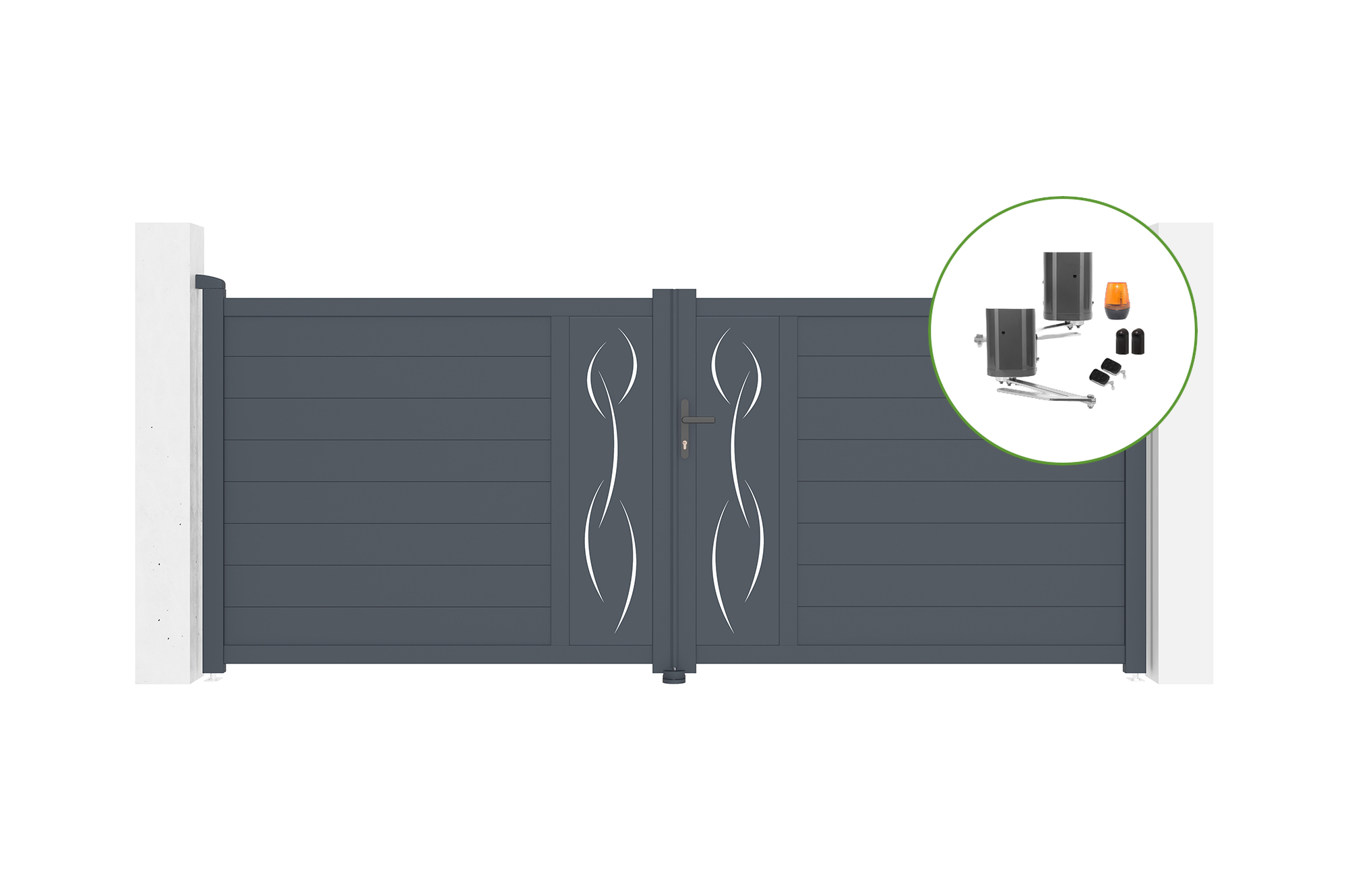 Pack portón eléctrico batiente LIFE 350B140 + Motor brazo B500 | Leroy ...