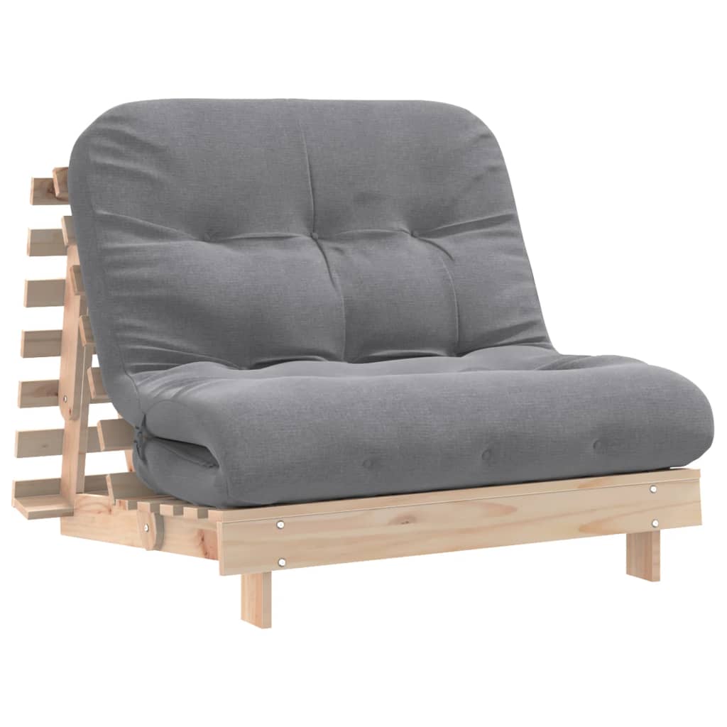 Divano Letto | Divano convertibile Futon con Materasso 100x206x11 Legno ...
