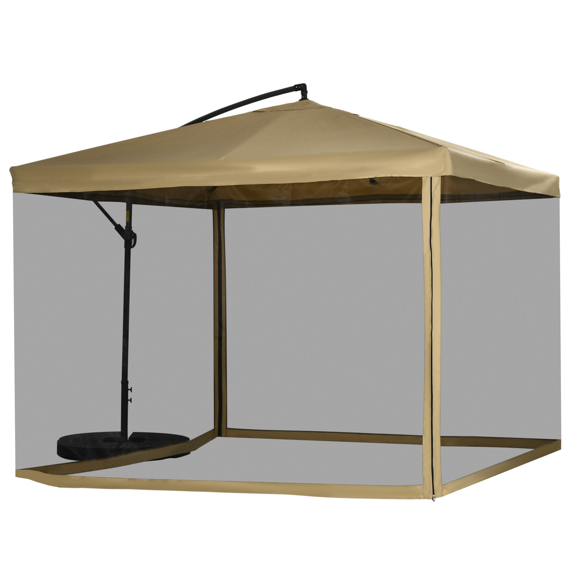Parasol avec moustiquaire intégrée, manivelle incluse, ouverture d ...