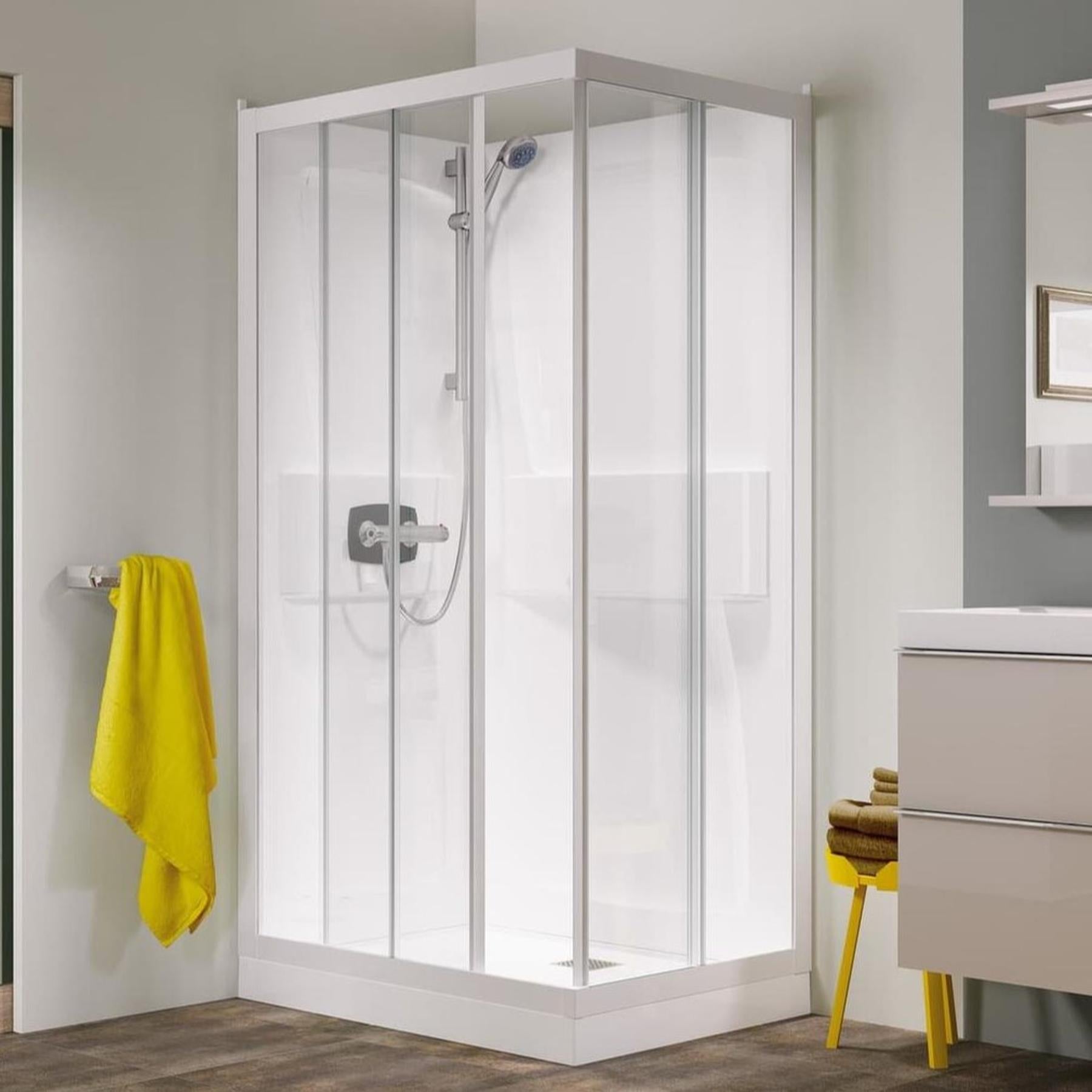 Kinedo Cabina de ducha Kineprime 100x80 transparente plato de ducha ...