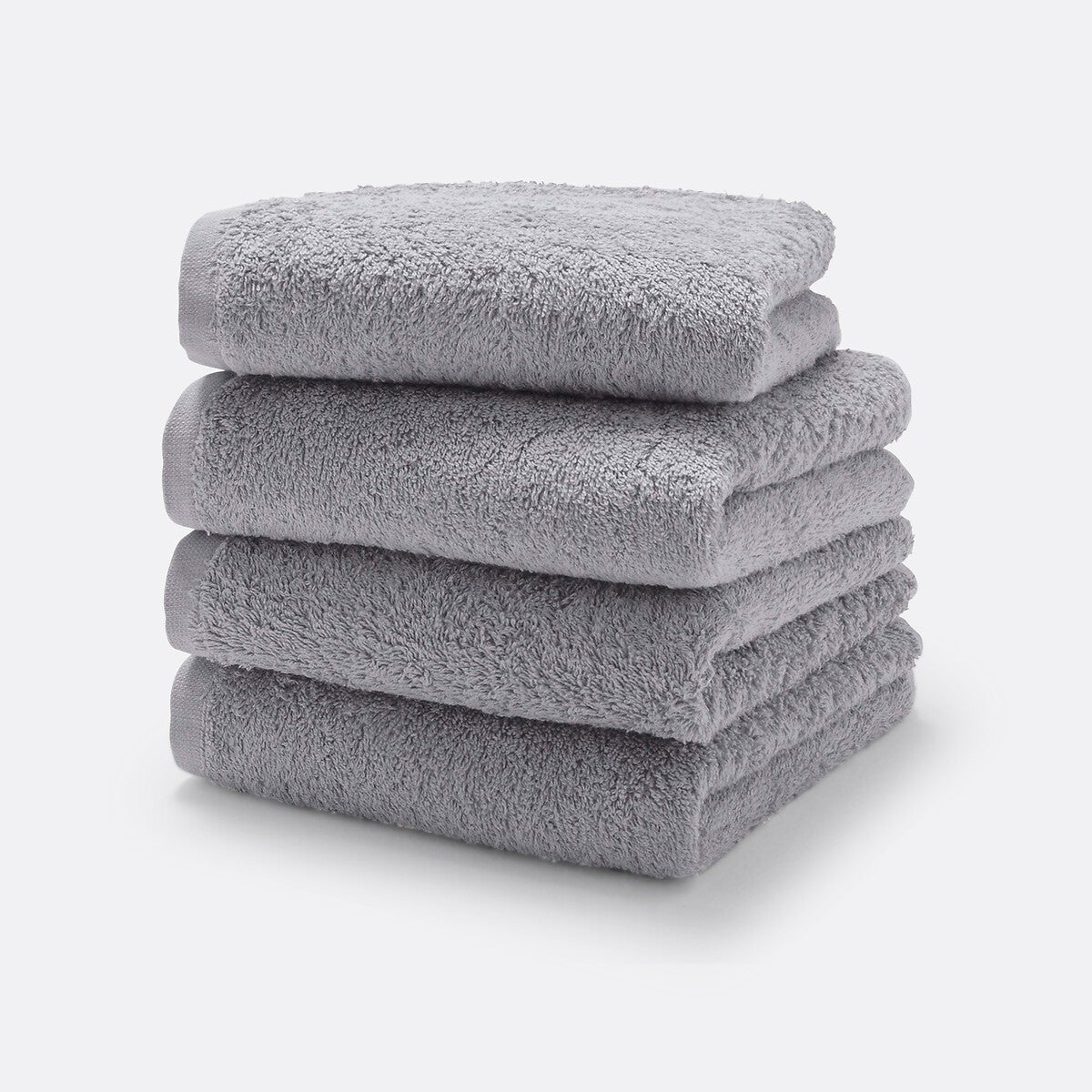 Lot 4 serviettes d'invité éponge 500g/m2,Scenario - Gris moyen - 40 x ...