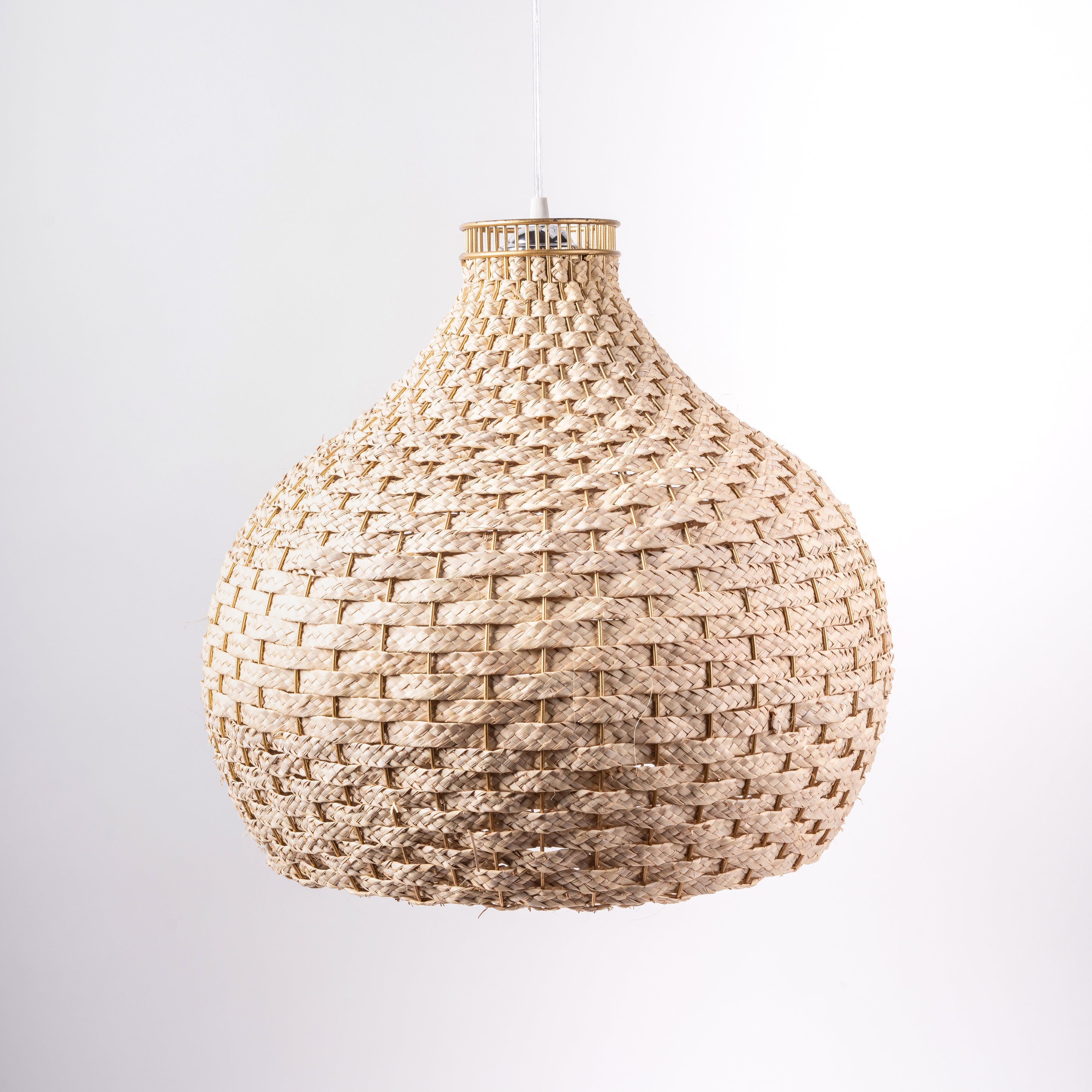 Suspension Sphère Palmière en feuille de palmier - H 50 cm L 33 cm ...