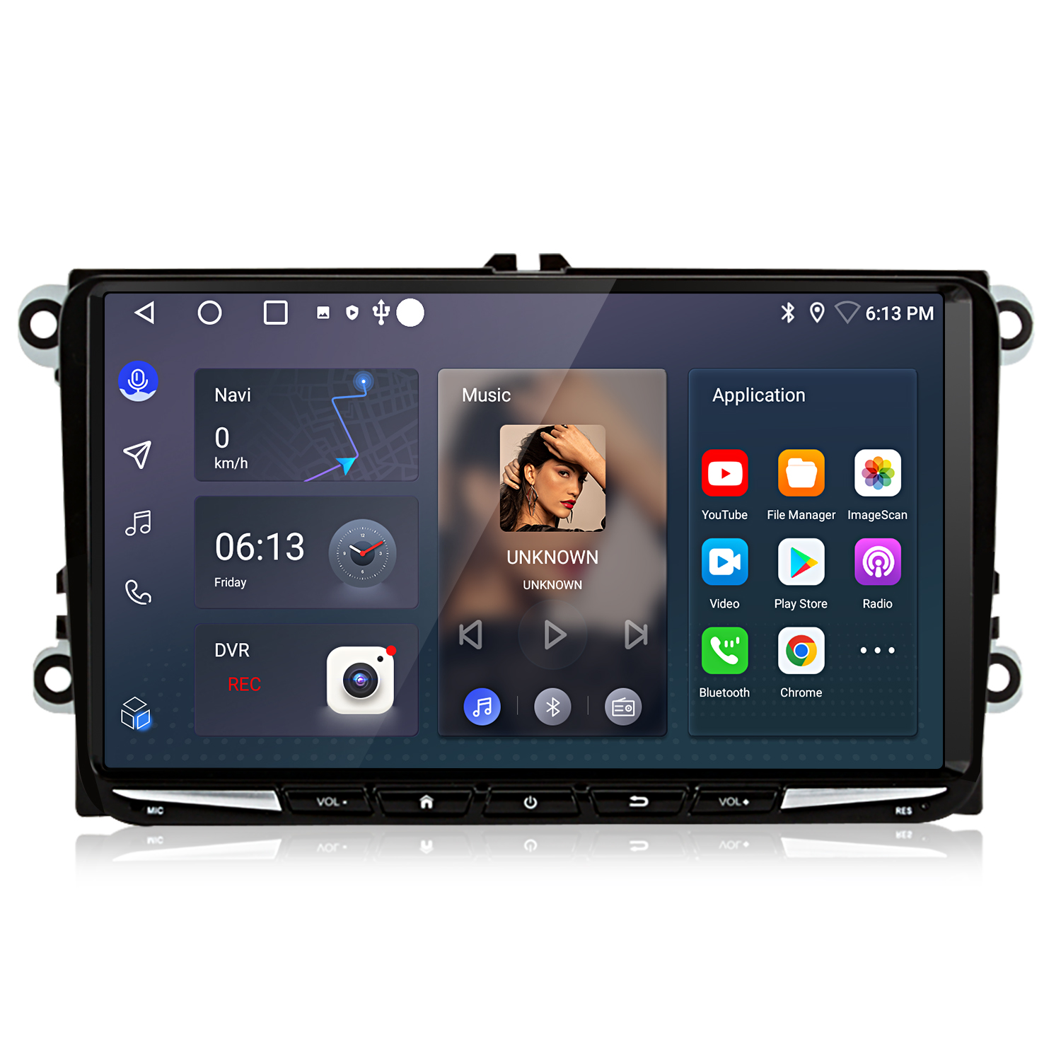 AWESAFE 2DIN Autoradio 9" Android 14 pour VW / Seat / Skoda, CarPlay sans fil, Navigation GPS ...