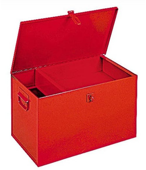 Malle de rangement avec plateau amovible métal rouge Bricodis H 60 ...