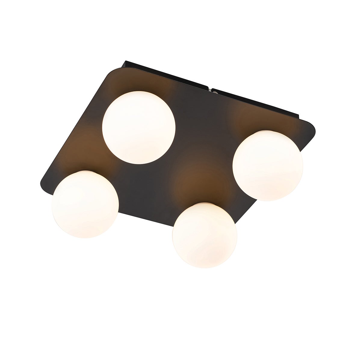 Plafonnier cederic - 4 lumière - L 26 cm - Noir - Moderne - Éclairage ...