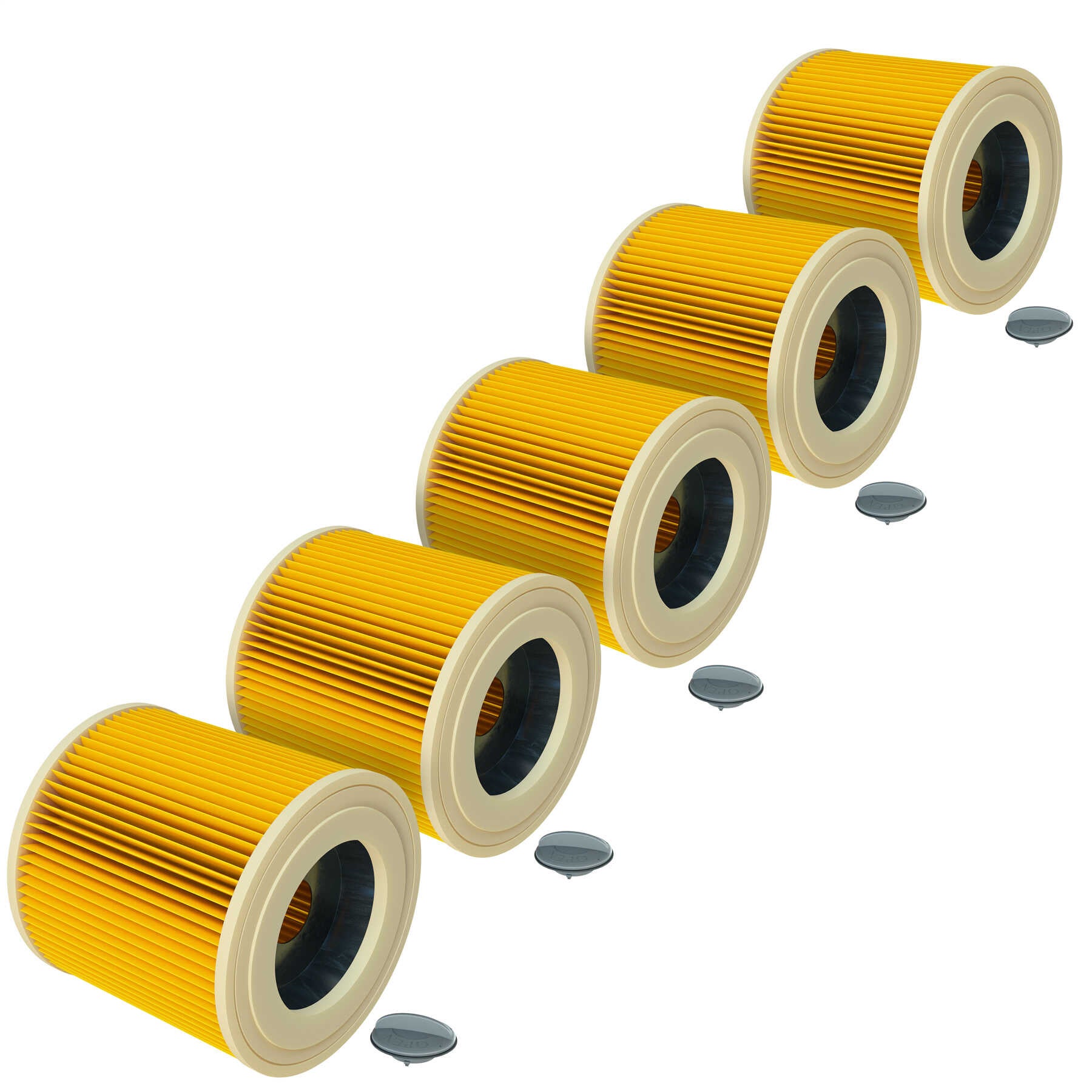 Vhbw 5x filtre plissé compatible avec Kärcher WD 3 Battery Set, WD 3 P ...